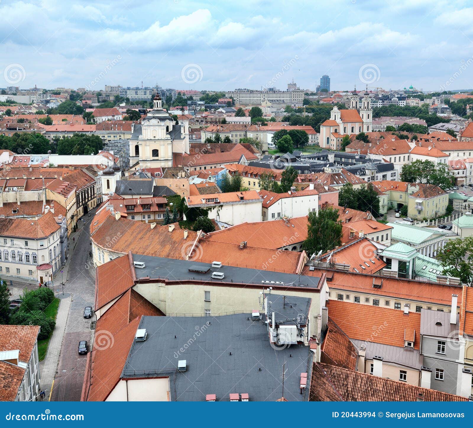 Vilnius old town stock photo. Image of panoramic, overlook - 20443994