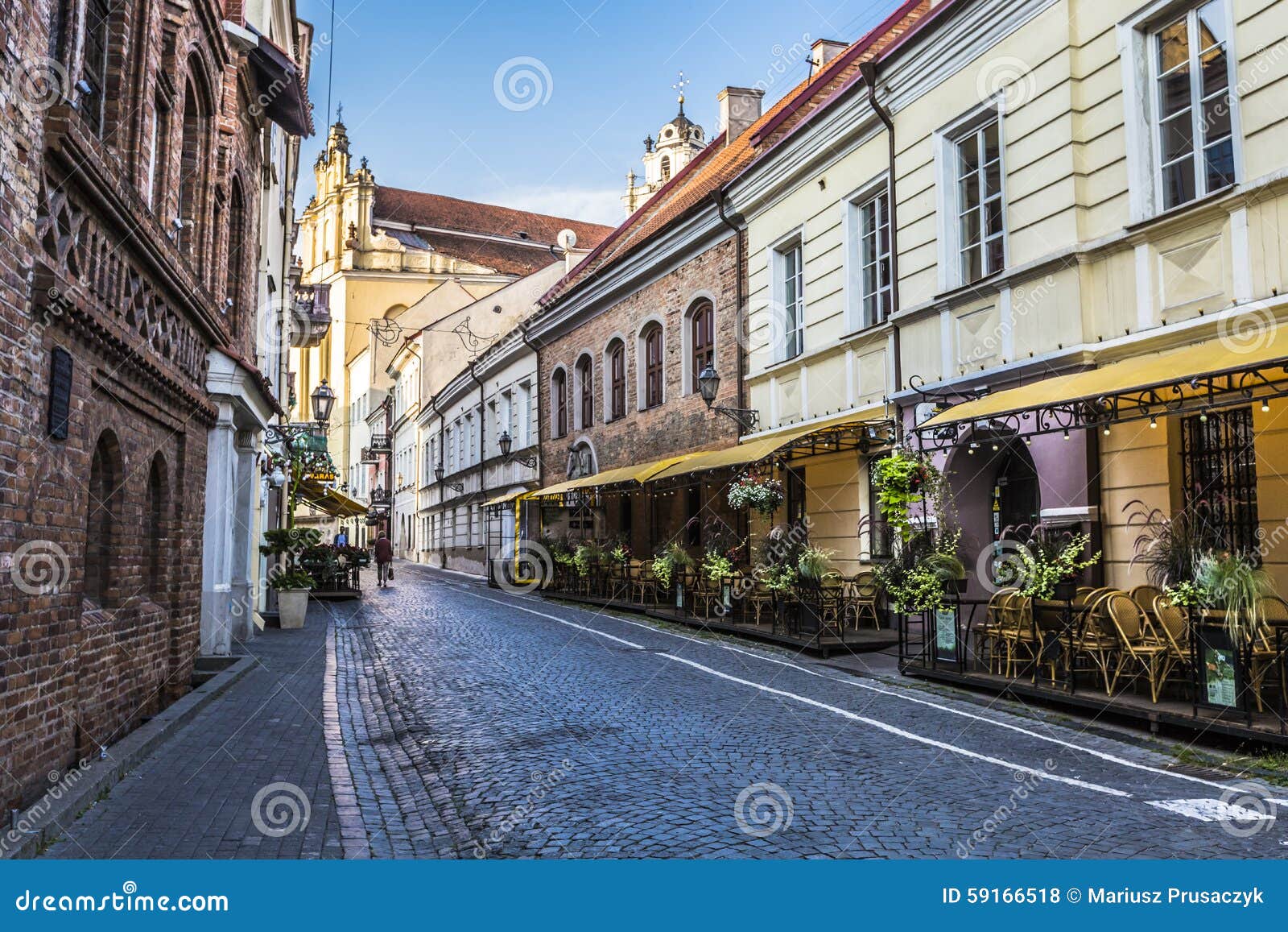 Vilnius Oldtown Street ,Lithuania Stock Photo - Image of lamp, design ...