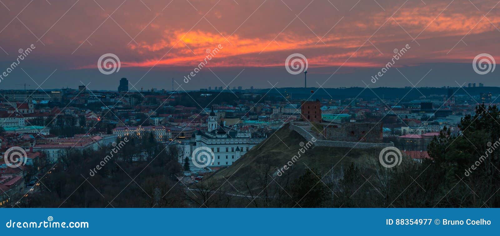 Vilnius Sunset III stock image. Image of lithuania, towers - 88354977