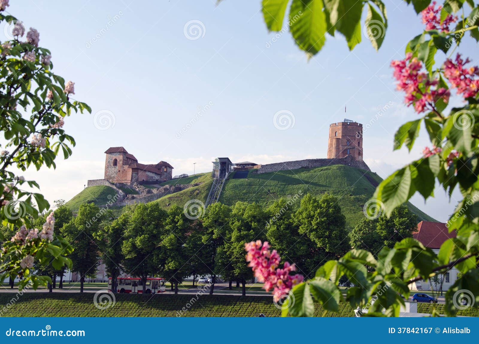 Vilnius Symbol - Historical Castle and Tower of Gediminas in Spring ...