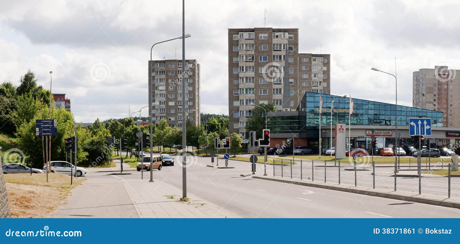 Vilnius Today. New and Old Buildings at Fabijoniskes Editorial Photo ...