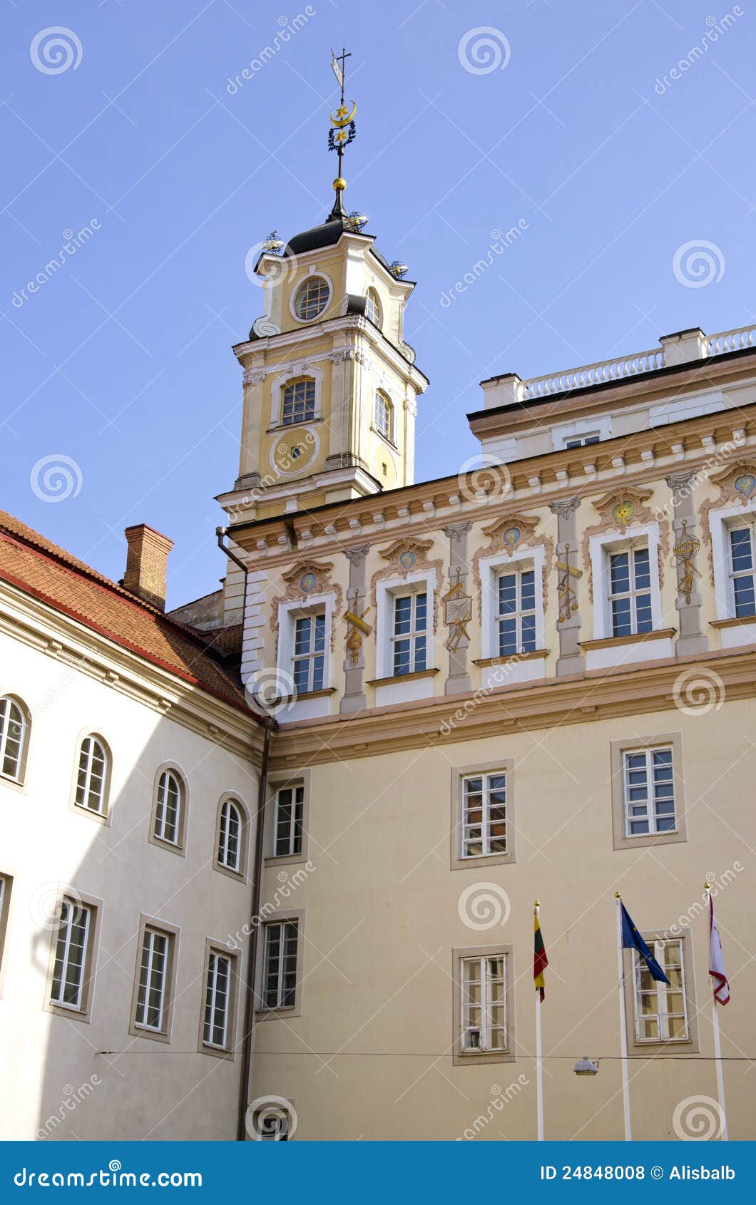 Vilnius University Tower in Lithuania Stock Photo - Image of street ...