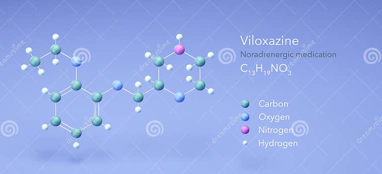 Viloxazine Molecule, Molecular Structures, Noradrenergic Medication, 3d ...