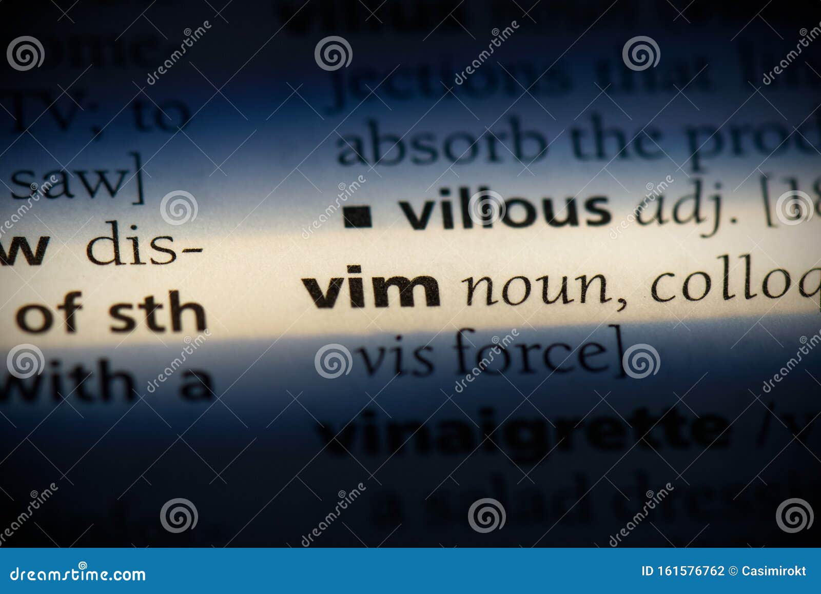 Vim stock photo. Image of closeup, etymology, language - 161576762