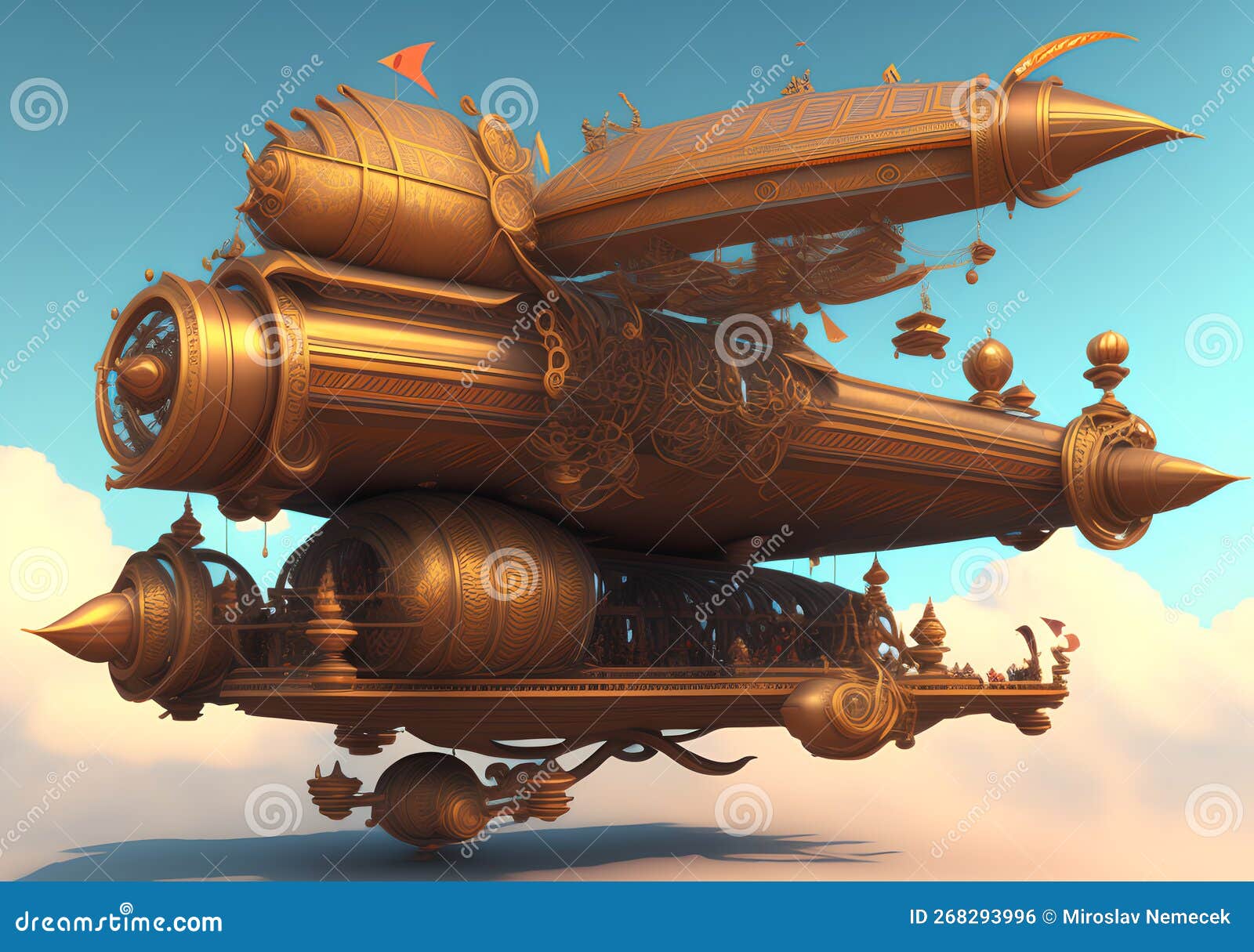 Vimana, Ancient Flying Machine, Generative AI Illustration Stock ...