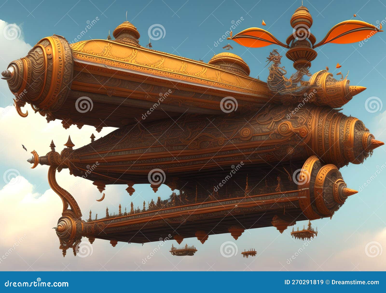 Vimana, Ancient Flying Machine, Generative AI Illustration Stock ...