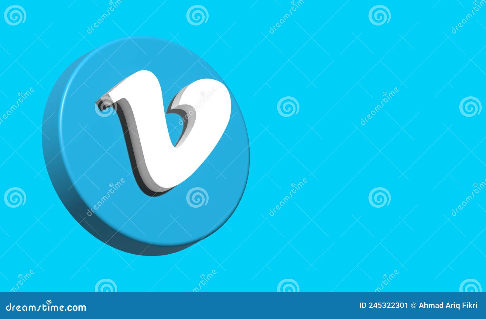Vimeo Circle Button Icon 3D. Elegant Template Blank Space Editorial ...