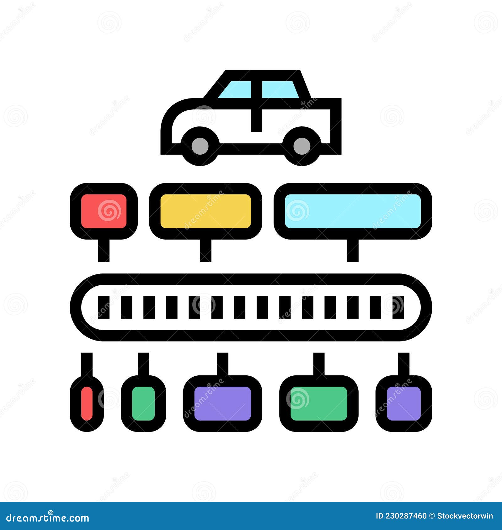 Vin Code Decoder Color Icon Vector Illustration Stock Vector ...