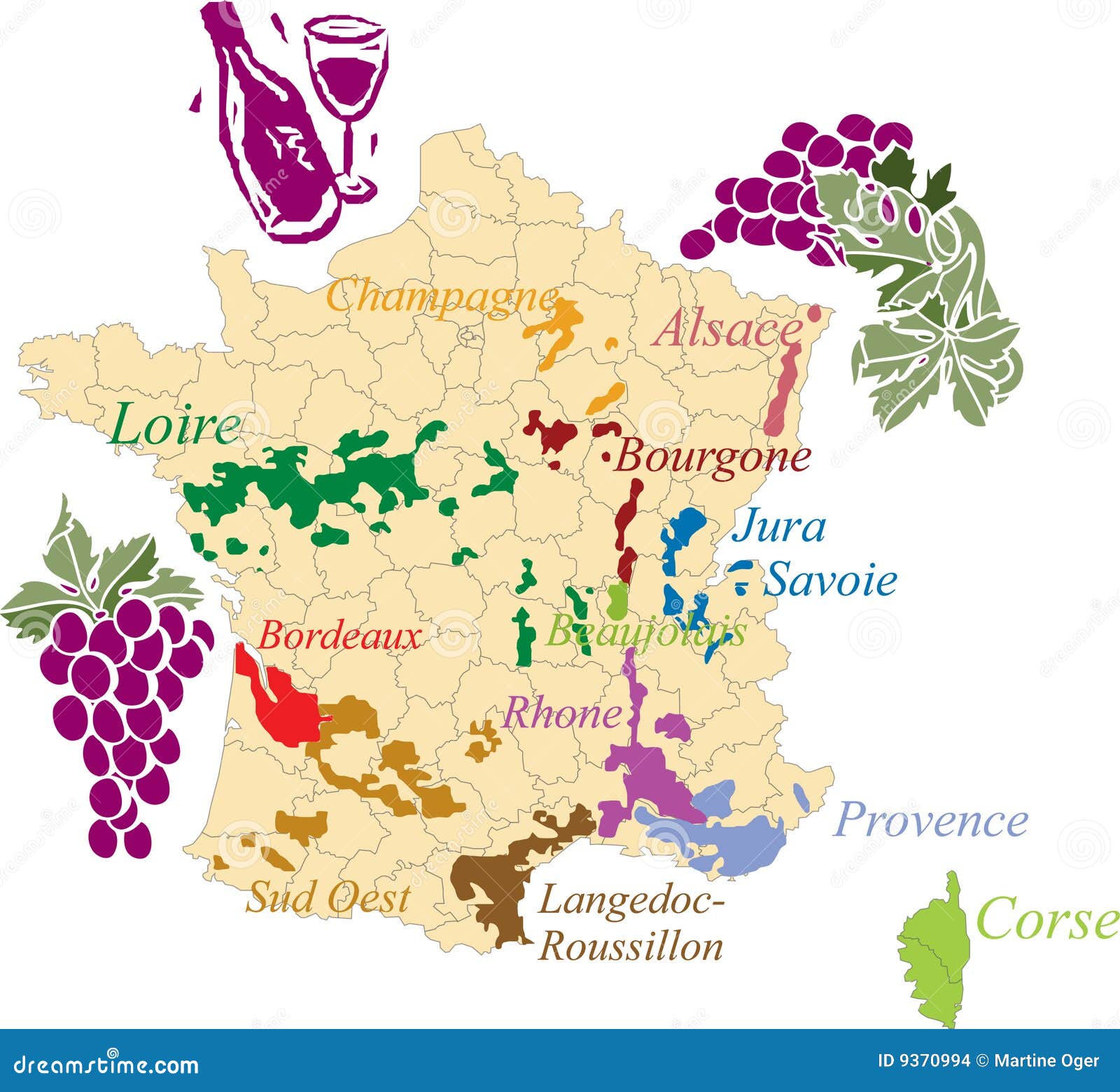 Vin de Français de carte.