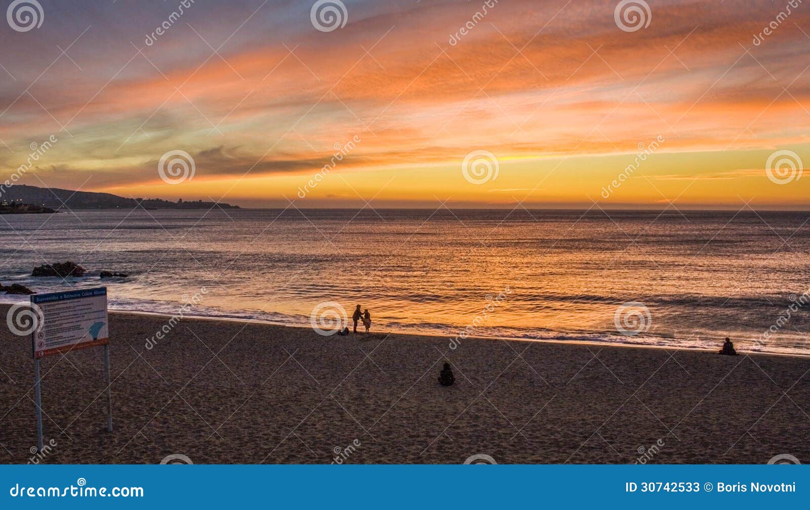 Vina del Mar Sunset stock image. Image of ocean, water - 30742533