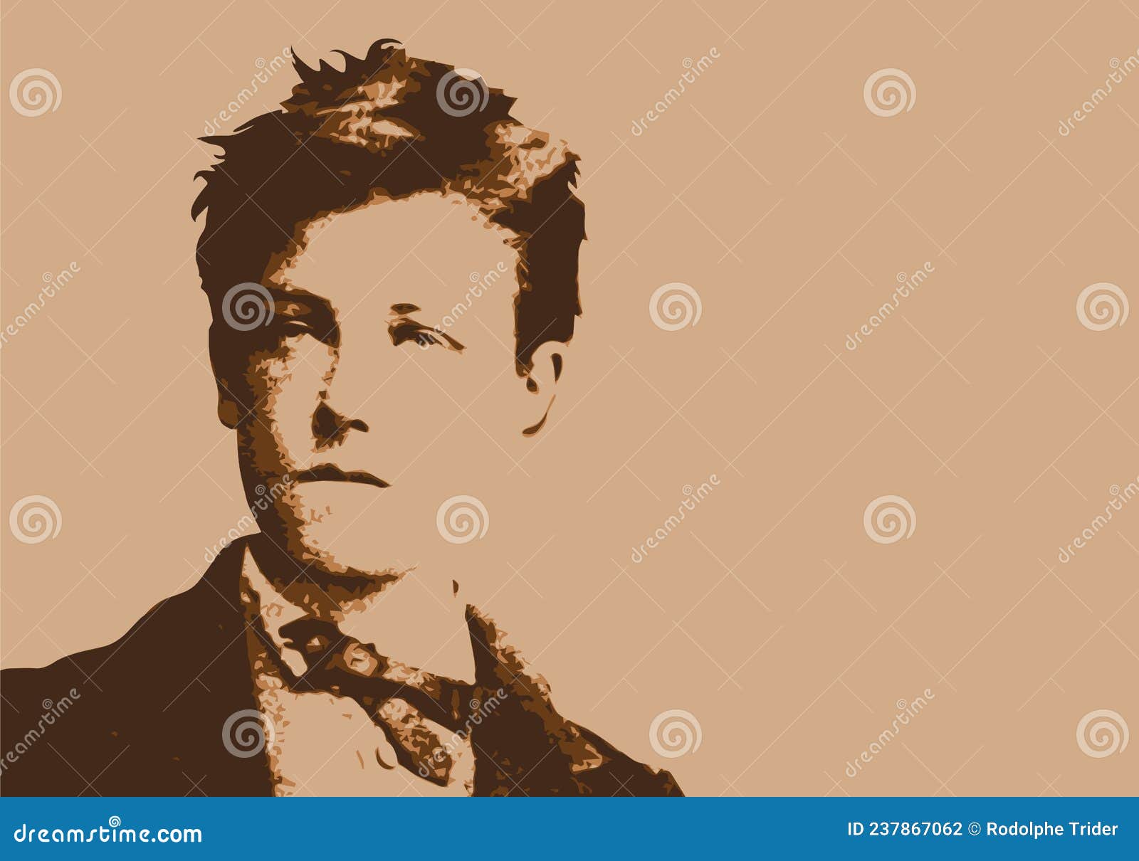 Portrait of the Famous French Poet, Arthur Rimbaud. Editorial ...