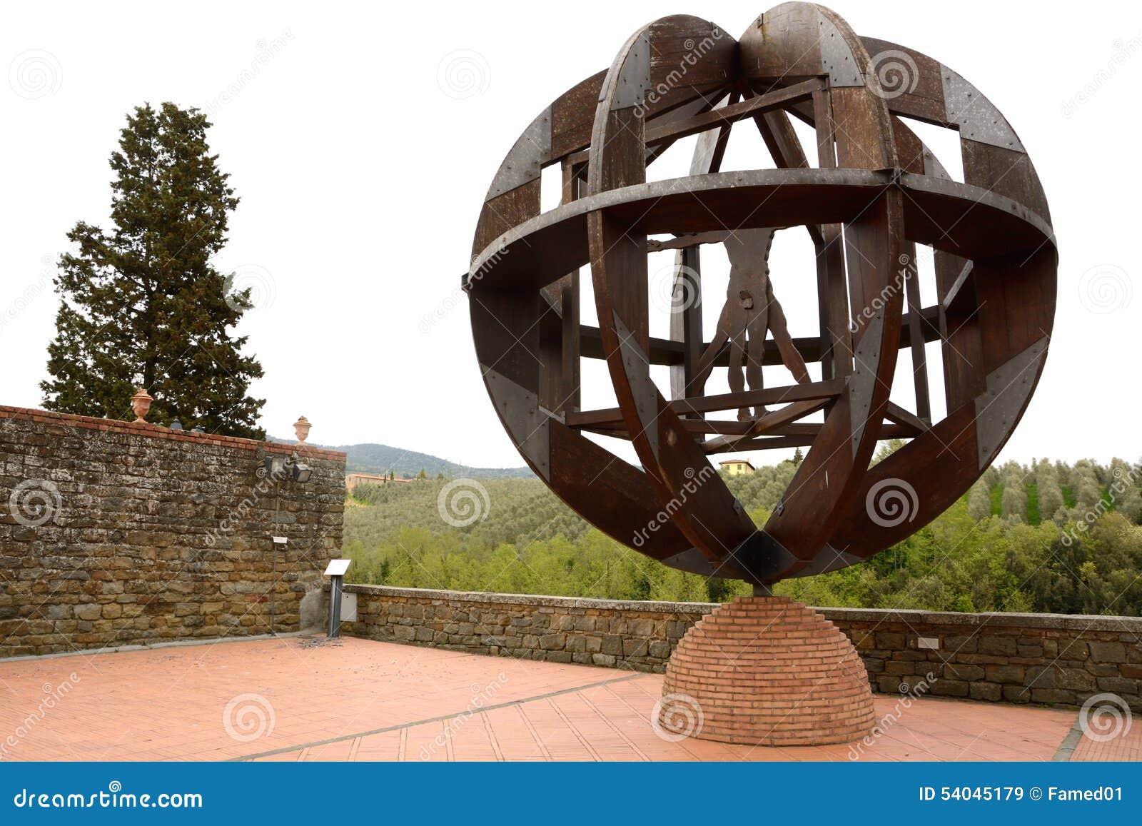Vinci. Vitruvian monument stock image. Image of panorama - 54045179