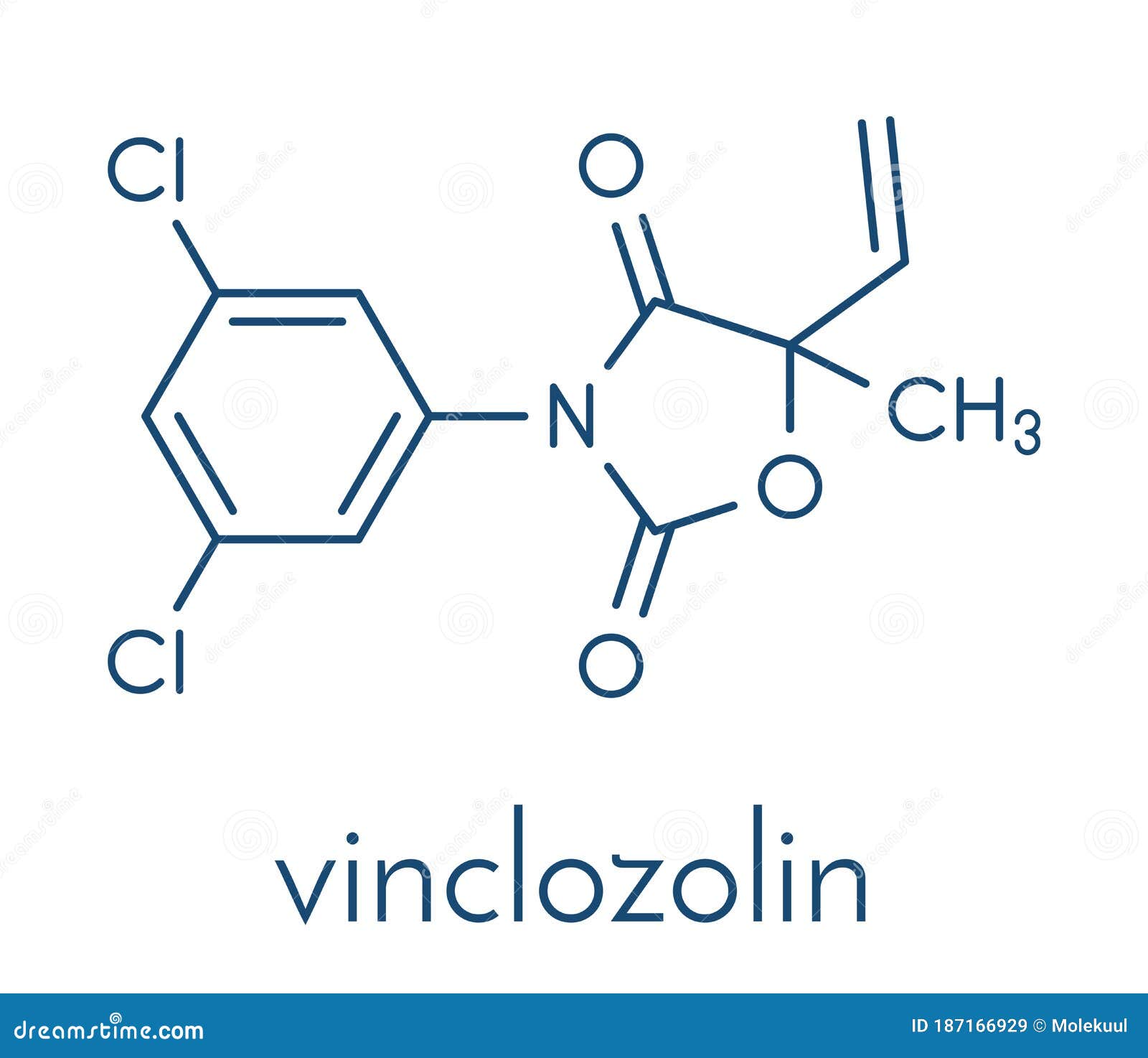 Vinclozolin Fungicide Molecule. Skeletal Formula. Stock Vector ...