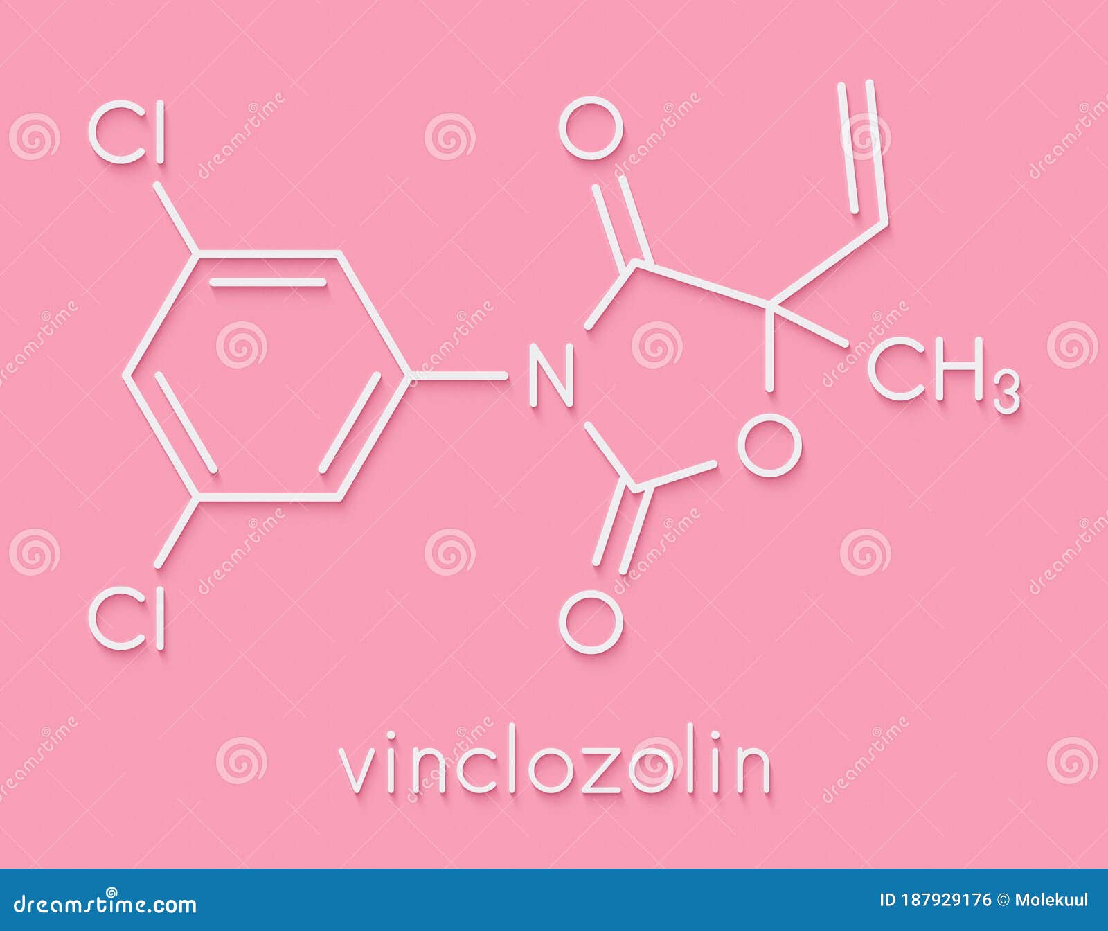 Vinclozolin Fungicide Molecule. Skeletal Formula. Stock Illustration ...