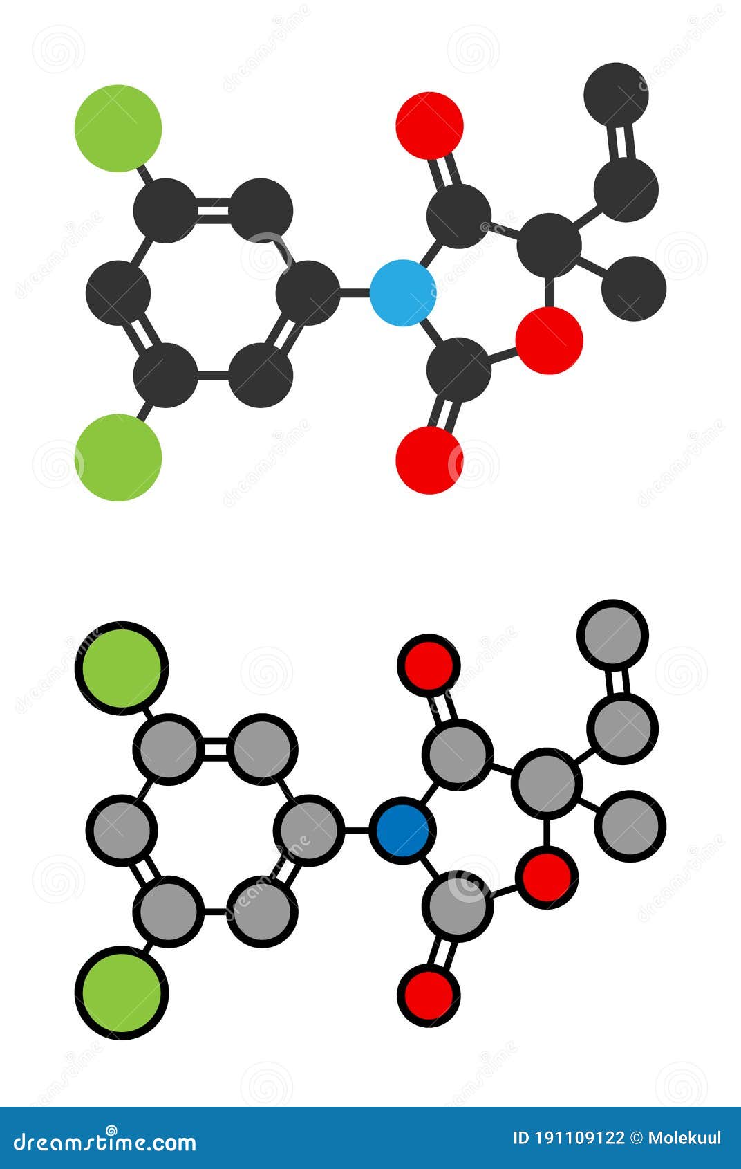 Vinclozolin Fungicide Molecule Stock Vector - Illustration of ...