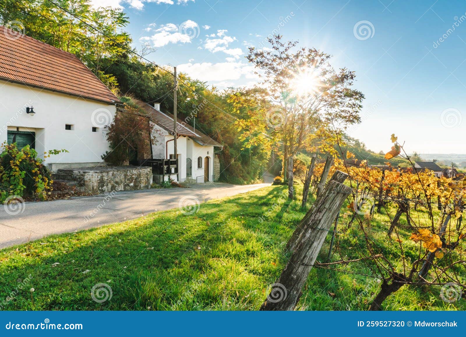 Vine Cellar Road in Weinviertel, Lower Austria Stock Photo - Image of ...