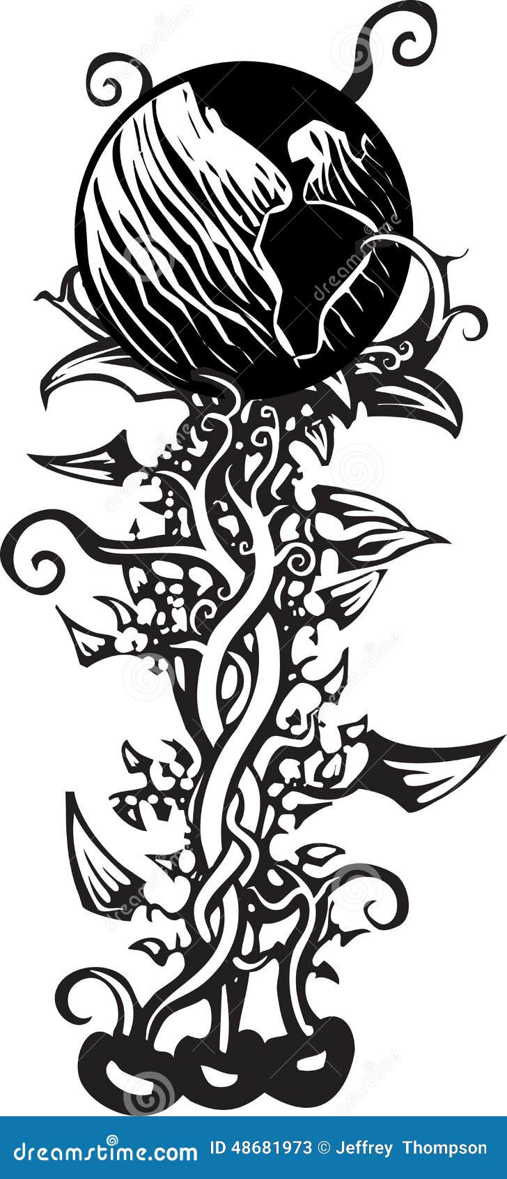 Vine Earth stock vector. Illustration of grow, green - 48681973