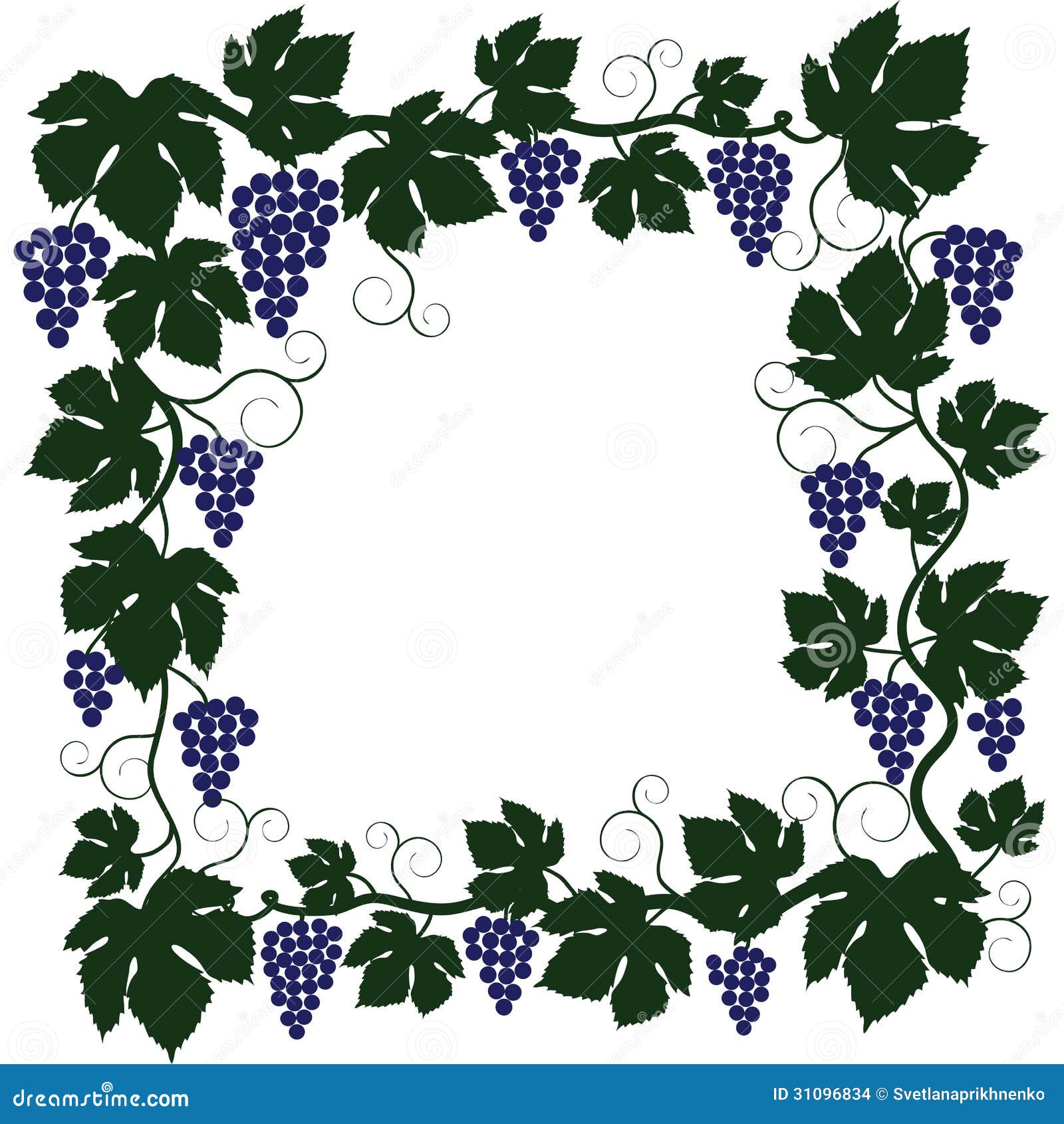 Vine frame stock vector. Illustration of branch, fruit - 31096834