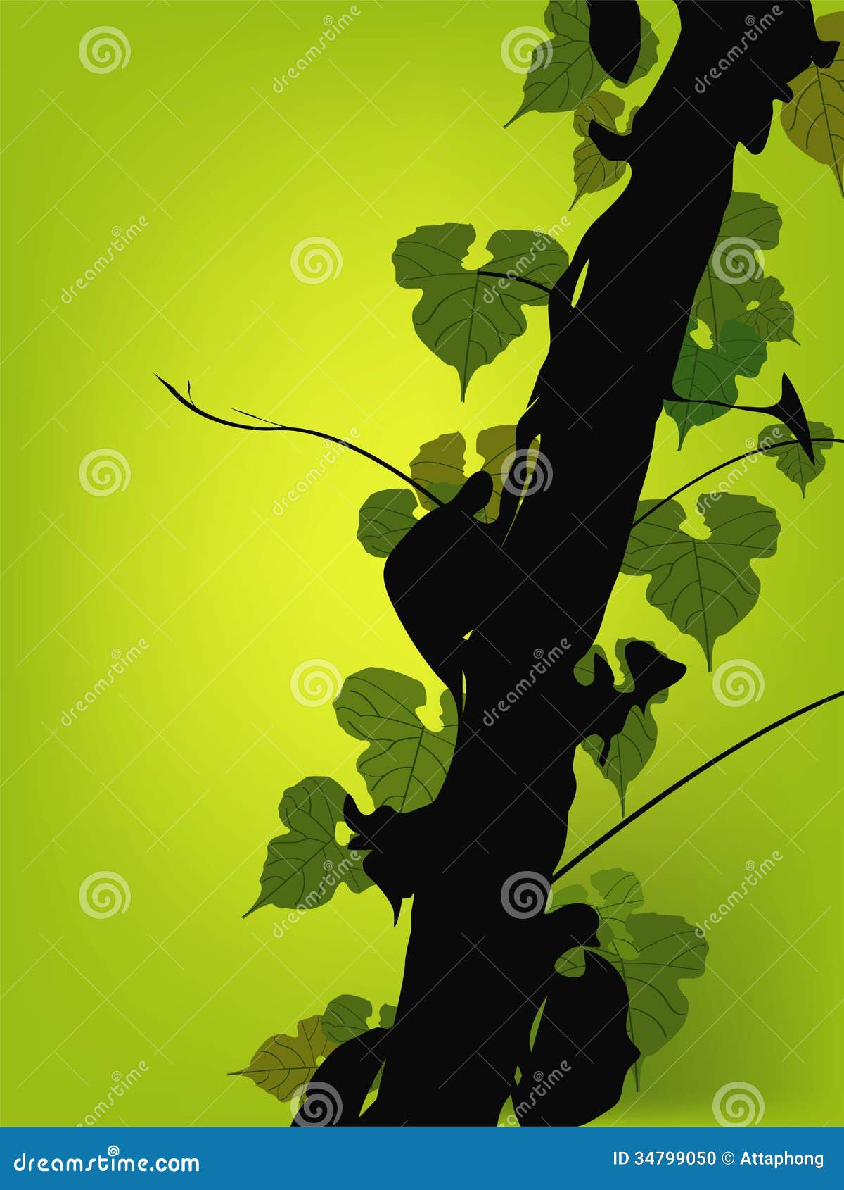 Vine Growing on a Tree Vector Stock Vector - Illustration of vine ...