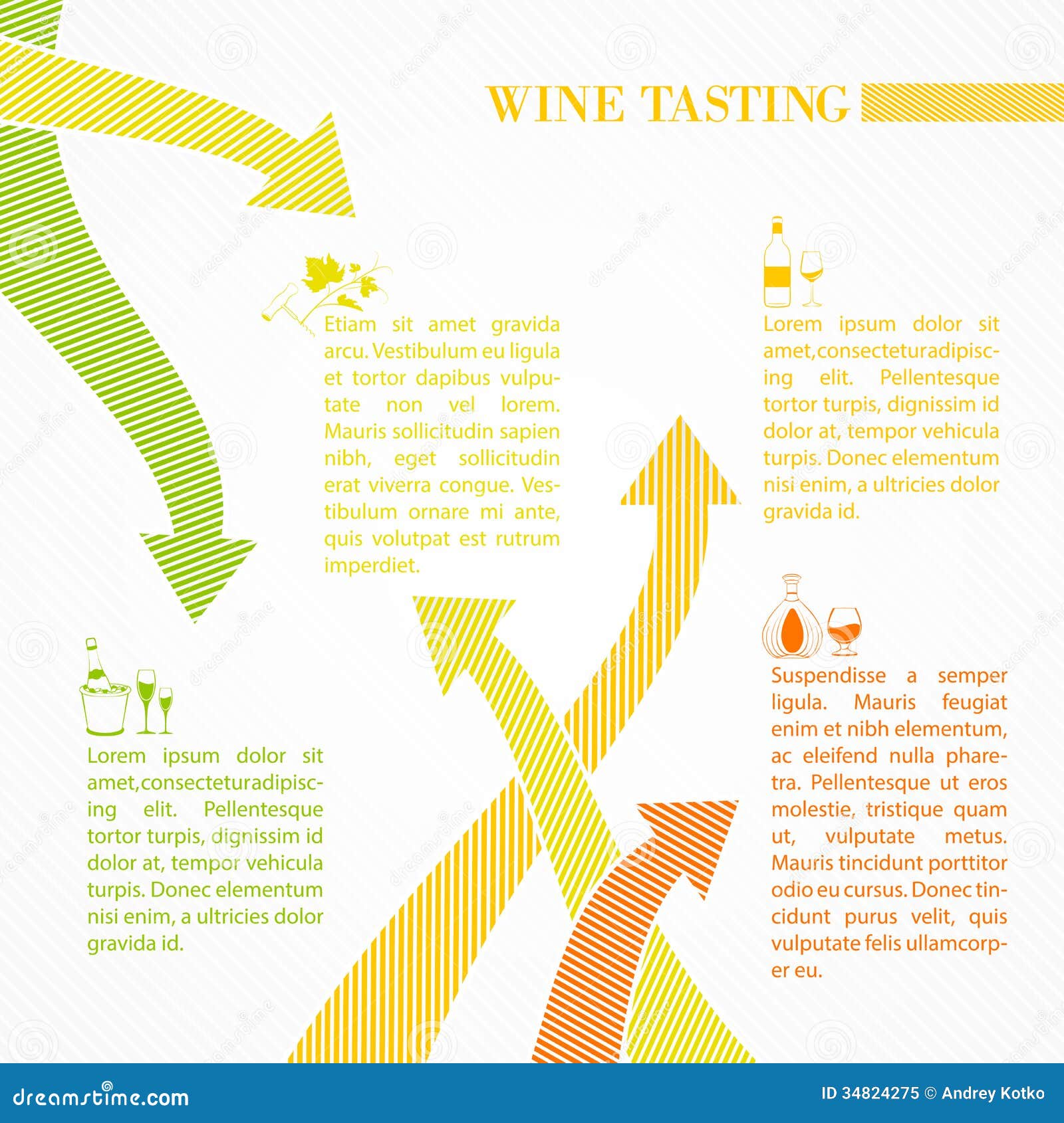 Vine infographic design. stock vector. Illustration of glass - 34824275