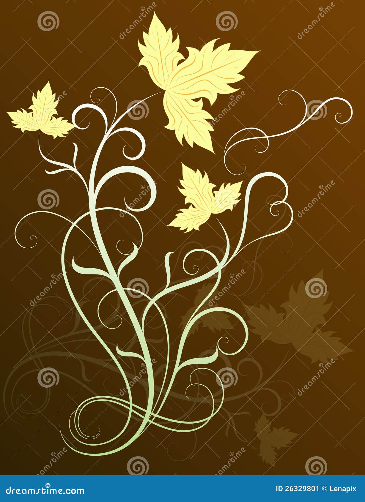 Vine leaves floral element stock vector. Illustration of grapevine ...