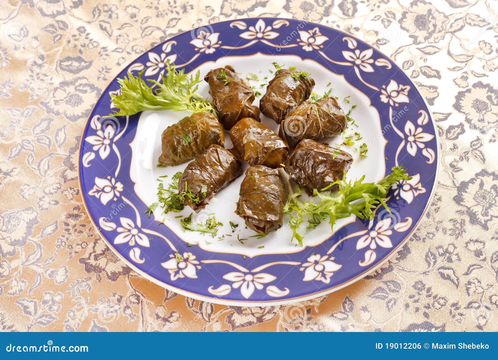 Vine Leaves Stuffed with Rice Stock Photo - Image of green, vegetable ...