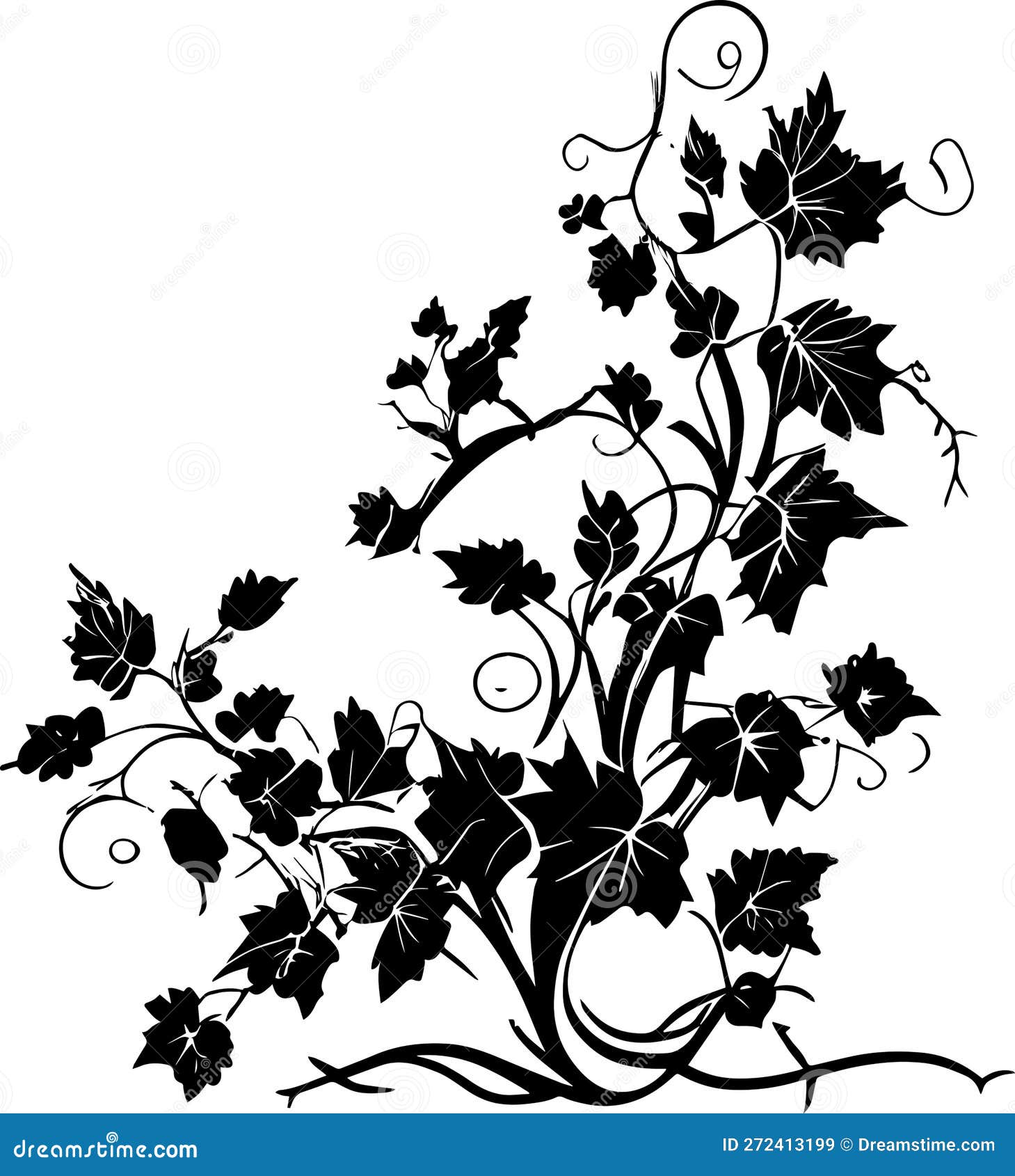 Vines Logo Monochrome Design Style Stock Vector - Illustration of ...