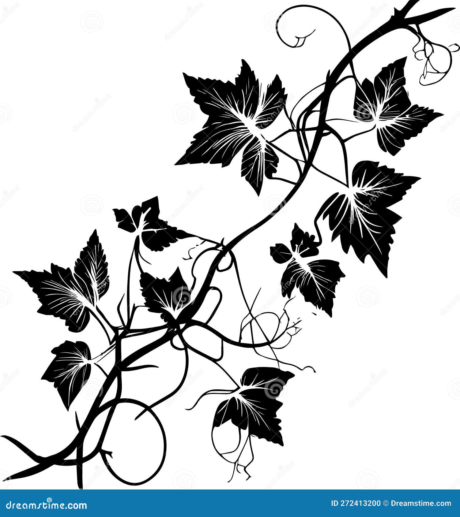 Vines Logo Monochrome Design Style Stock Vector - Illustration of ...
