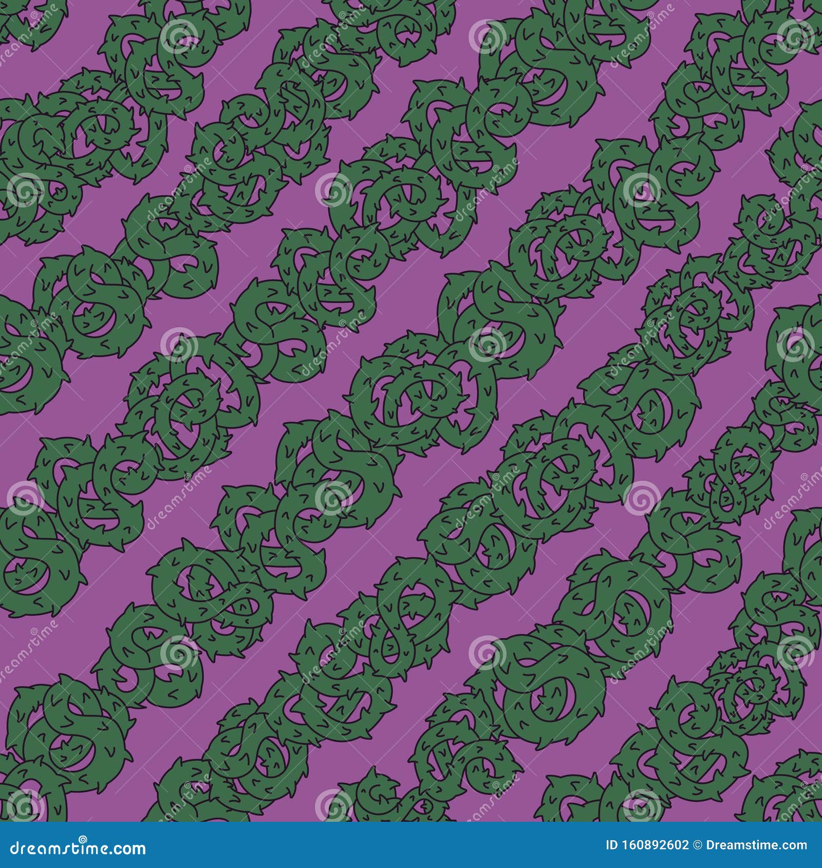 Vines and spikes pattern stock vector. Illustration of curve - 160892602