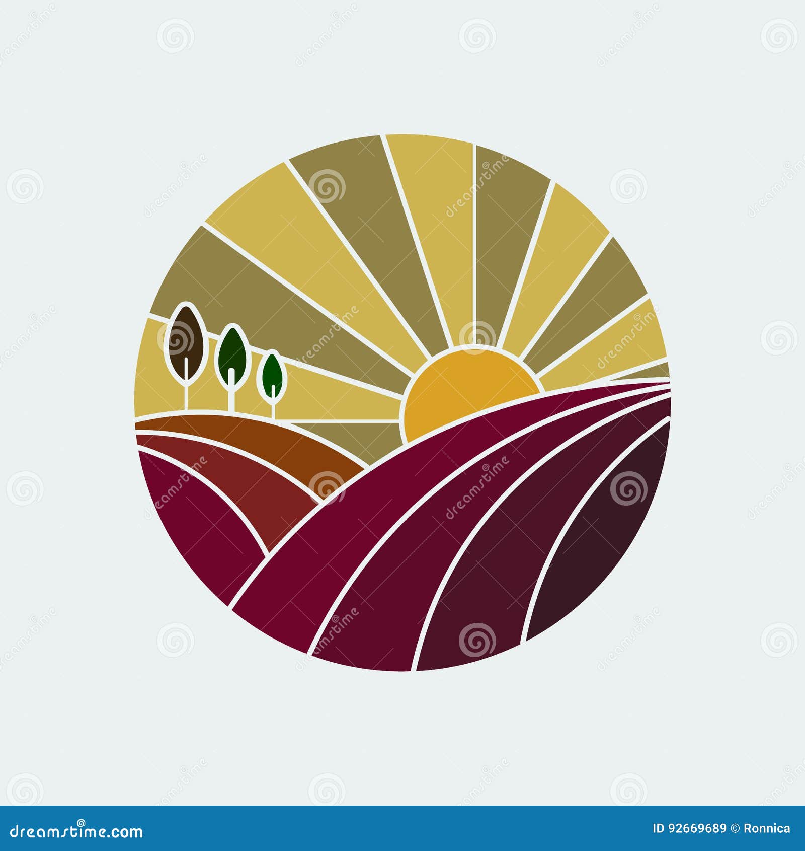 Vineyard concept logo. stock vector. Illustration of vine - 92669689