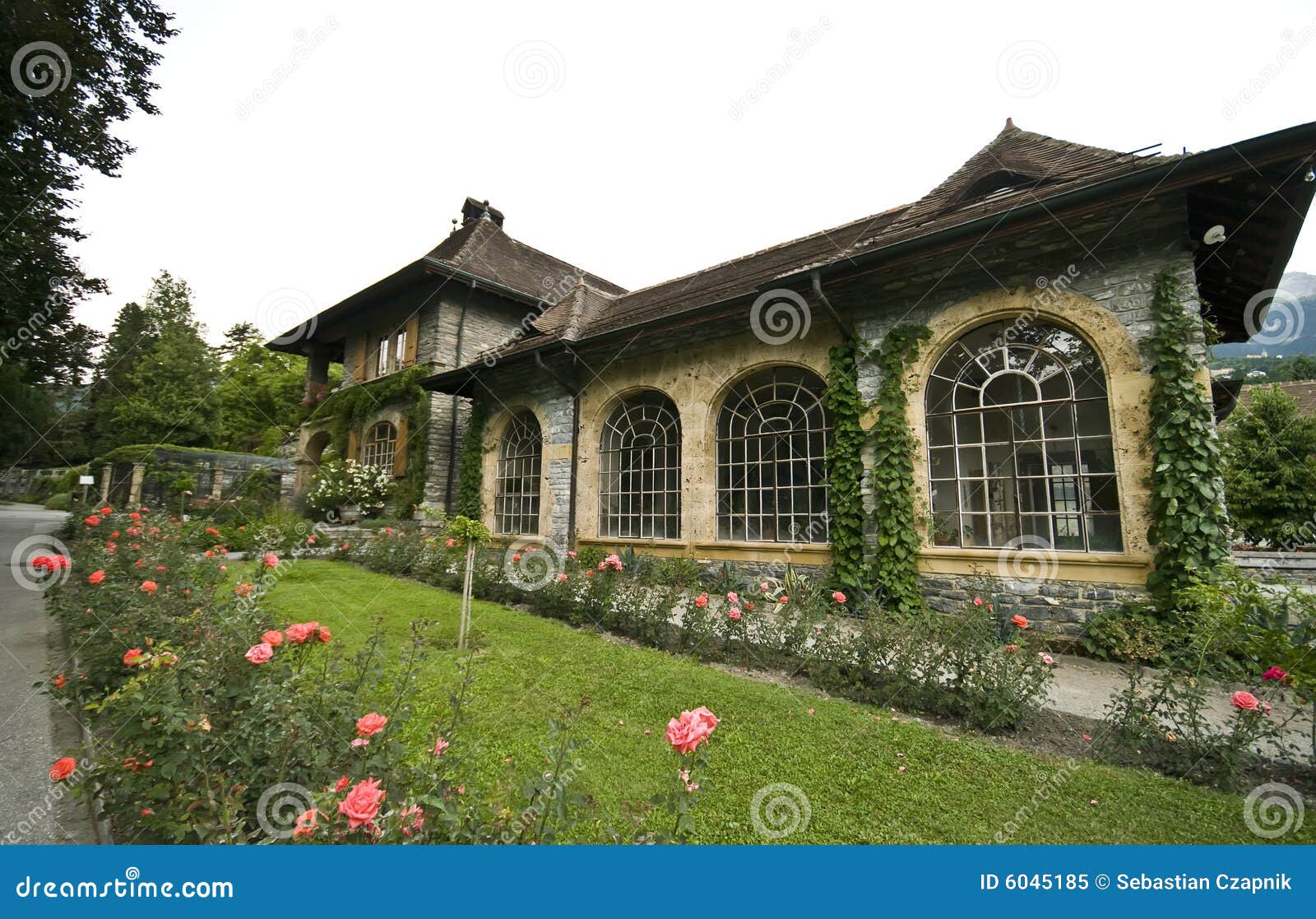 Vineyard House in Switzerland Stock Image - Image of building, green ...