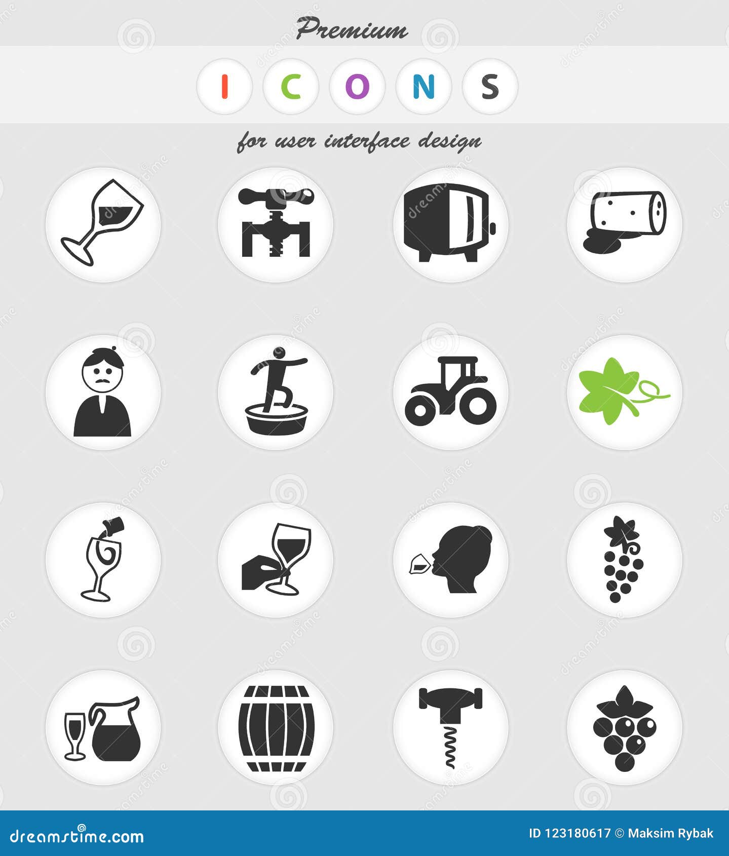 Vineyard icon set stock vector. Illustration of vineyard - 123180617