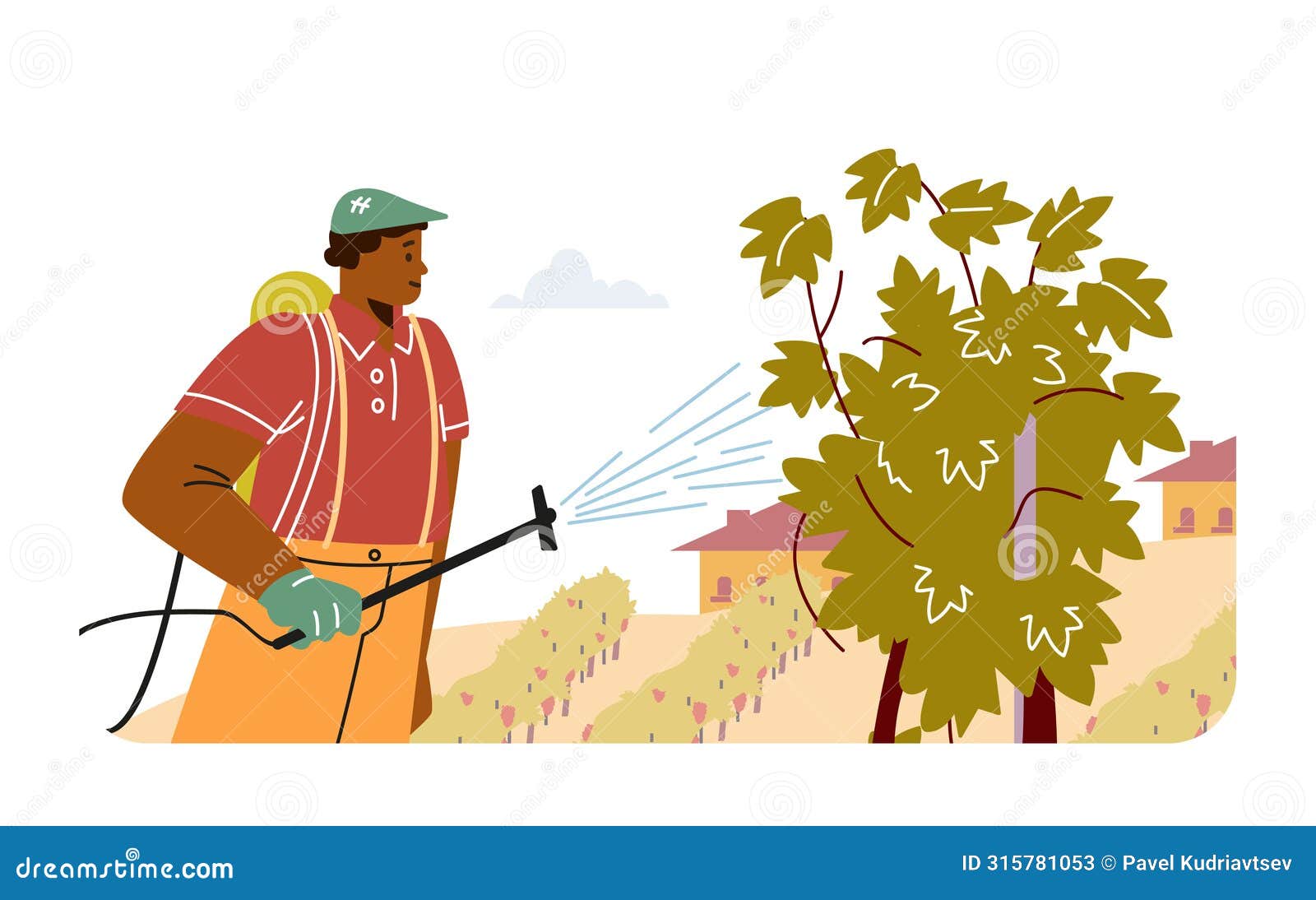 Vineyard Worker Pruning Grapevines In A Vineyard Royalty-Free Stock ...