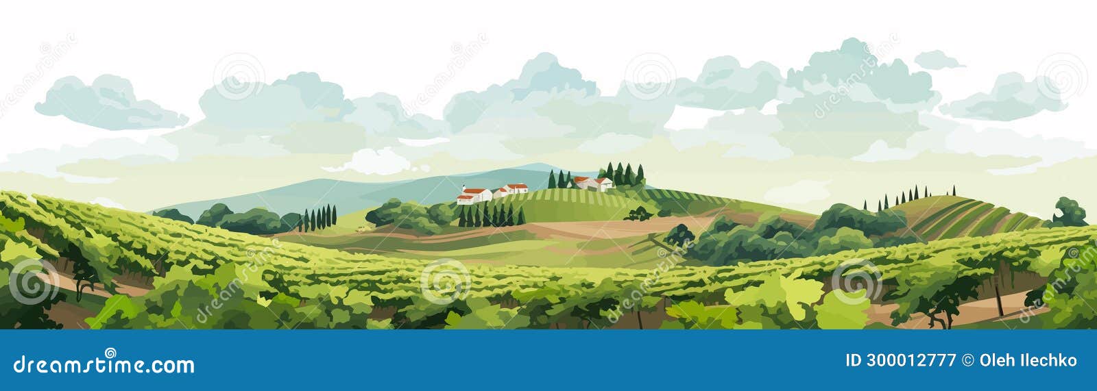 Vineyard Isolated Vector Style Illustration Stock Vector - Illustration ...