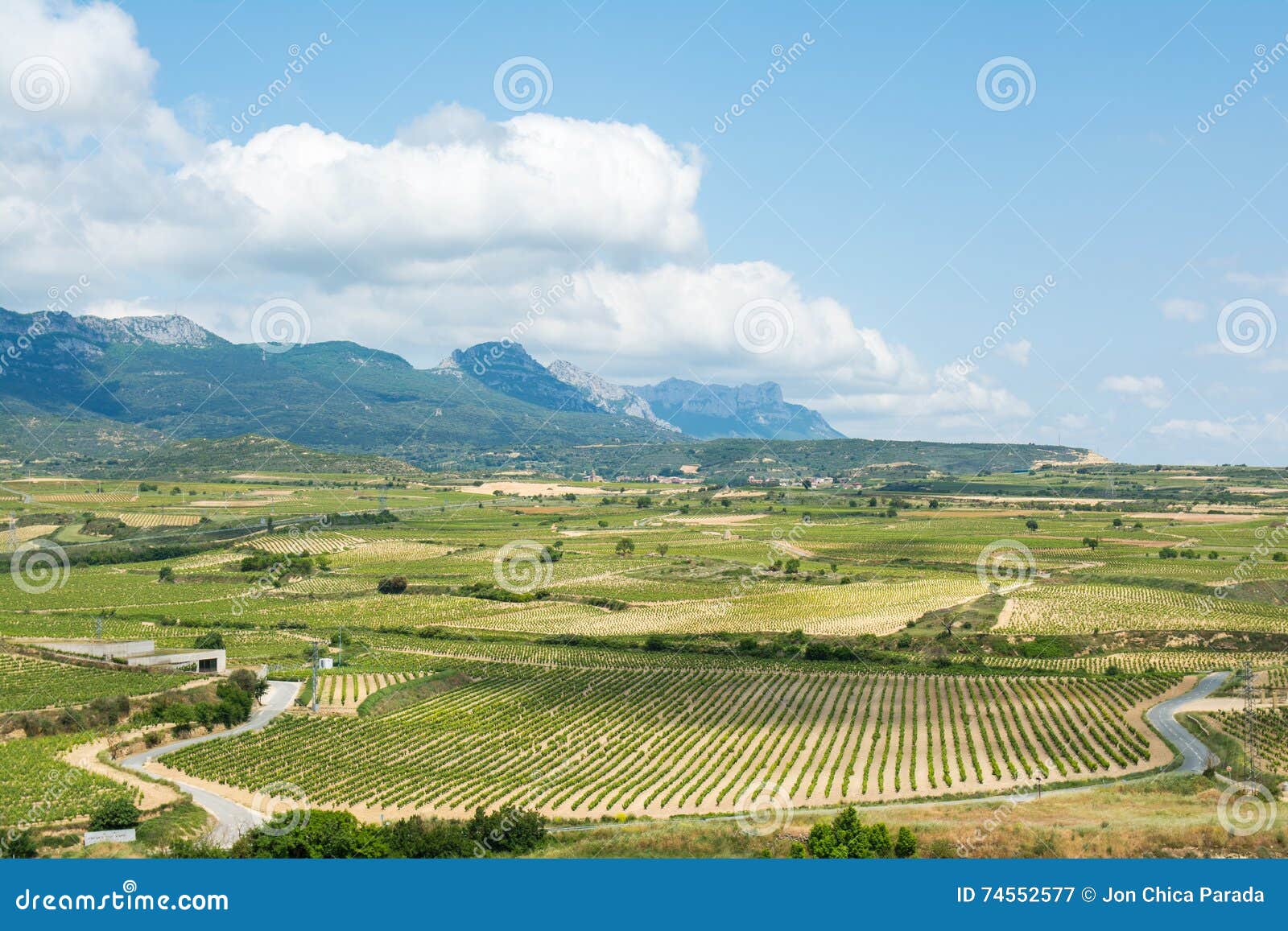Vineyard Valley at Rioja, Spain Stock Image - Image of hill, history ...