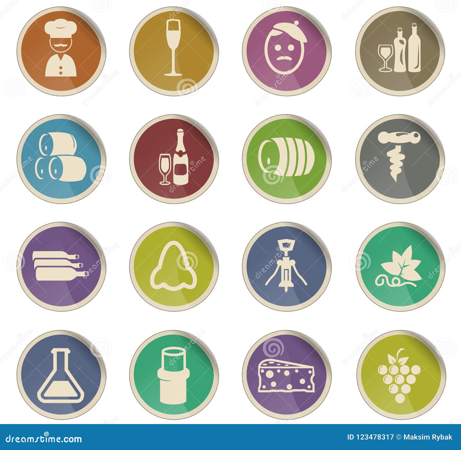 Vineyard icon set stock illustration. Illustration of leaf - 123478317