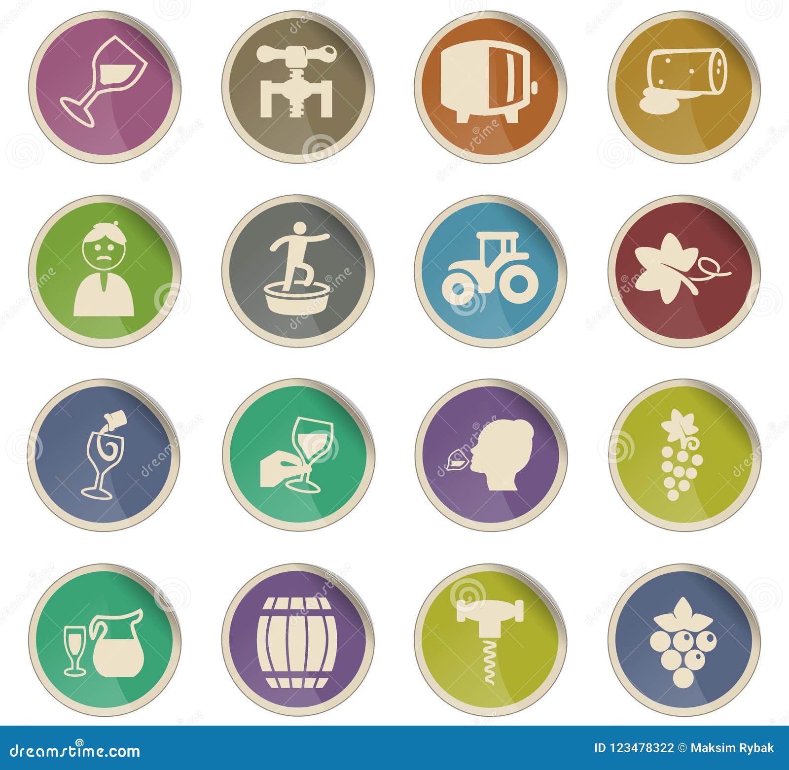 Vineyard icon set stock vector. Illustration of icon - 123478322