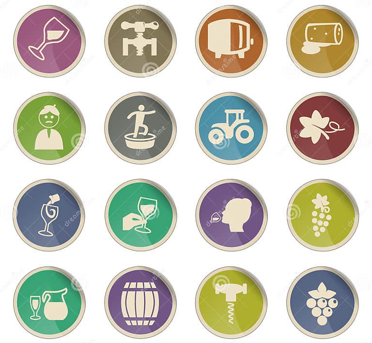 Vineyard icon set stock vector. Illustration of icon - 123478322