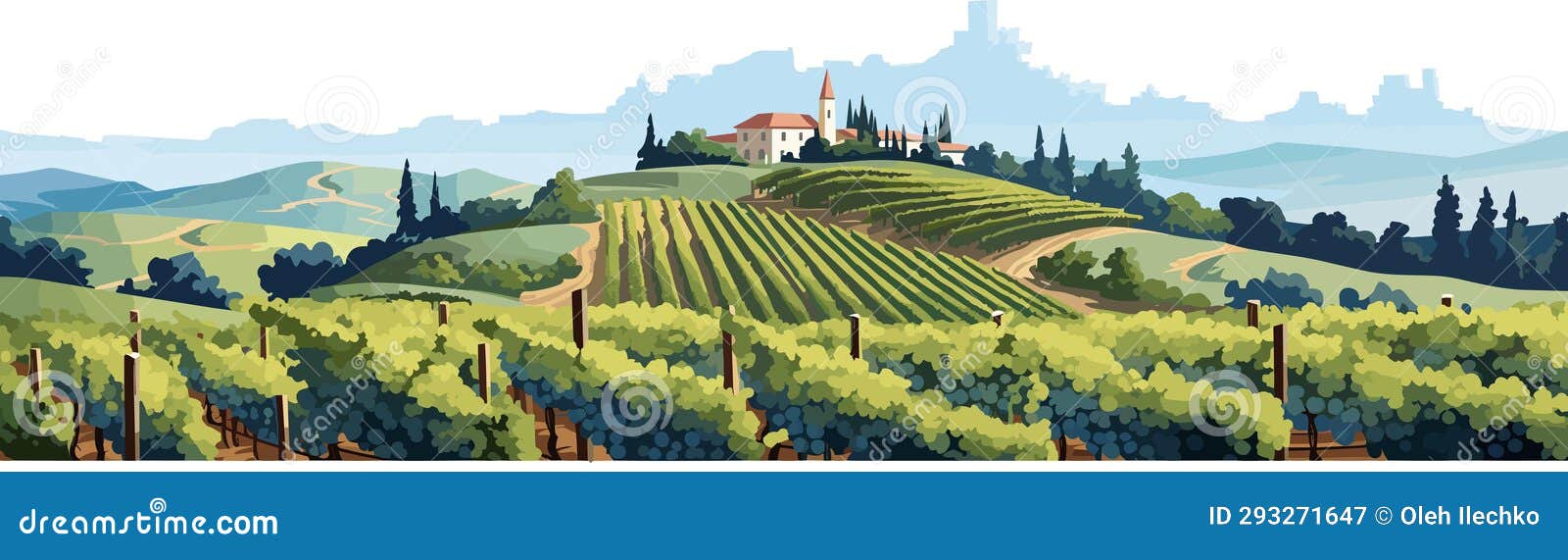 A Vineyard Vector Simple 3d Smooth Cut and Paste Isolated Illustration ...