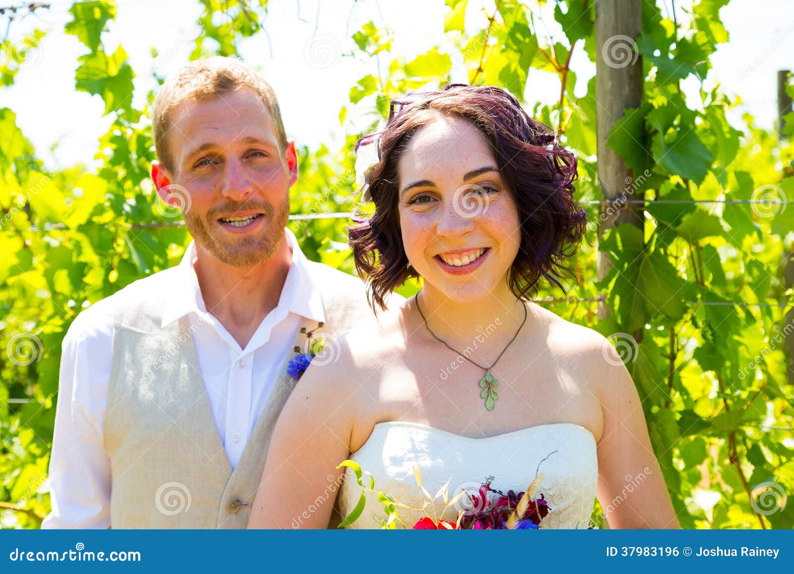 Vineyard Wedding Couple Portrait Stock Photo - Image of unique, bride ...
