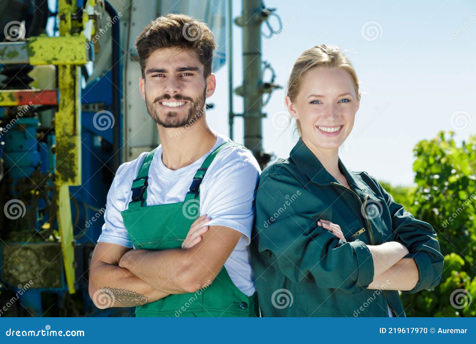 Vineyard Workers Standing Together Outdoors Stock Photo - Image of ...