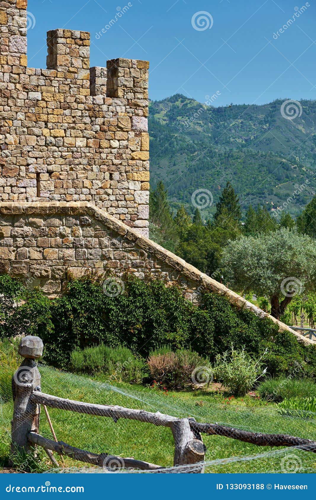 Vineyards with Castle in California Stock Photo - Image of countryside ...