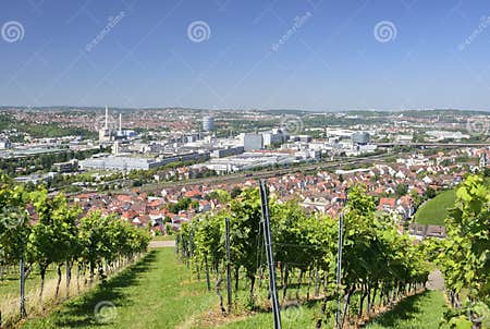 Vineyards and Industrial Settlements, Stuttgart Stock Photo - Image of ...