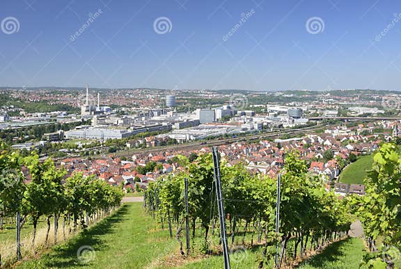 Vineyards and Industrial Settlements, Stuttgart Stock Photo - Image of ...