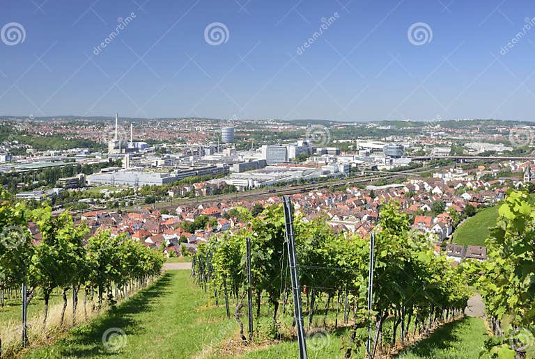 Vineyards and Industrial Settlements, Stuttgart Stock Photo - Image of ...