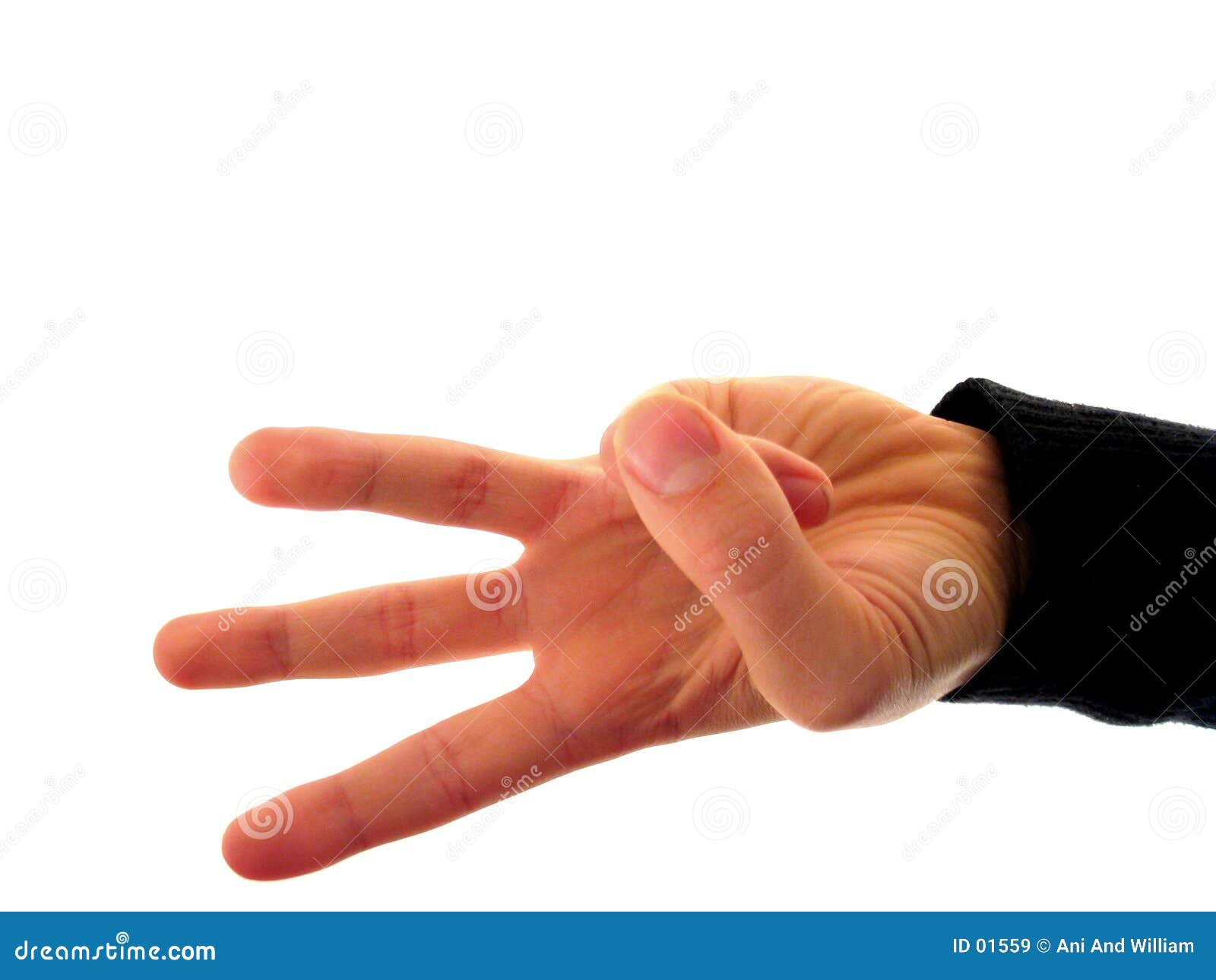 Vinger nummer 3 stock afbeelding. Image of aantal, punt, ruimte - 1559