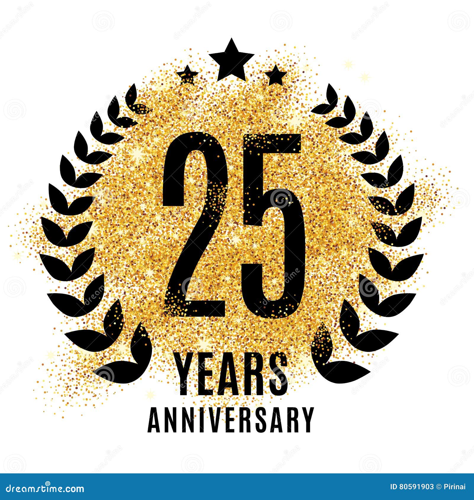 Vingt-cinq Ans D'anniversaire D'or Illustration Stock - Illustration du ...