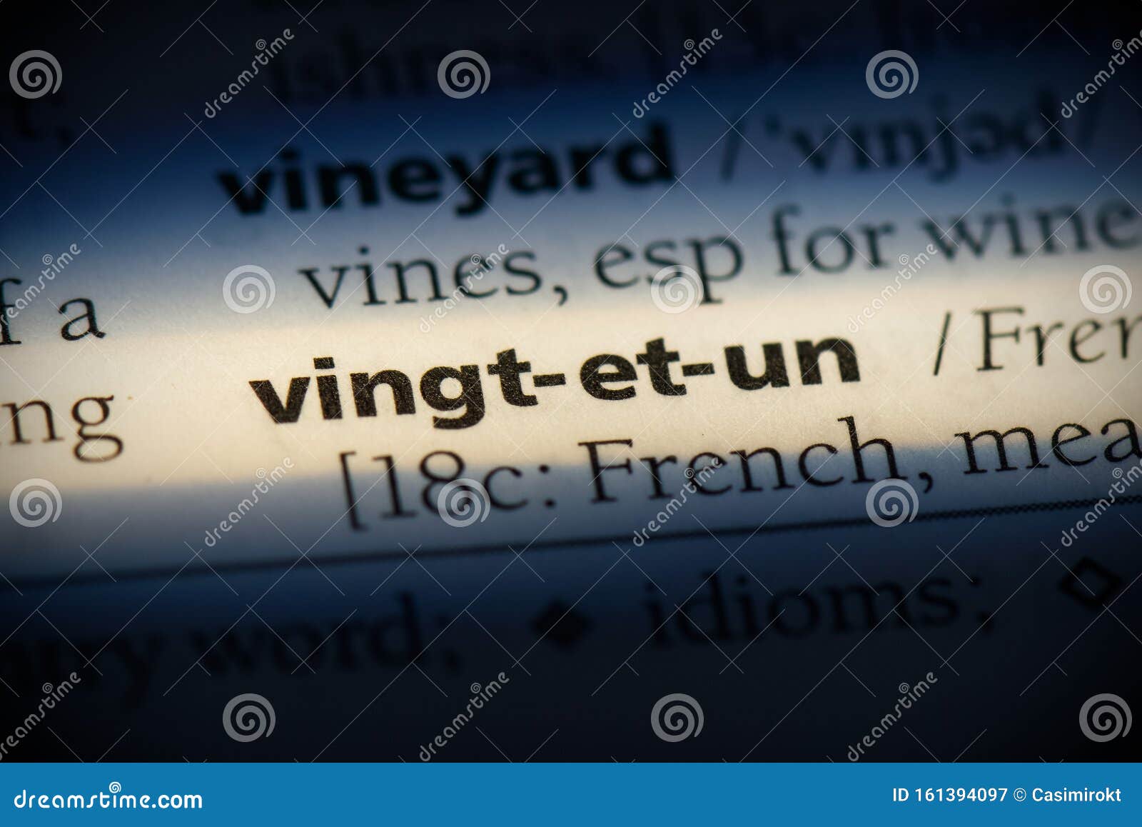 Vingt et un stock image. Image of paper, dictionary - 161394097