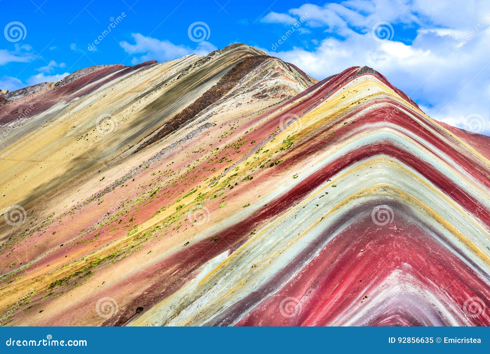 Vinicunca, Regenbogen-Berg - Peru Stockbild - Bild von boden, spitze ...