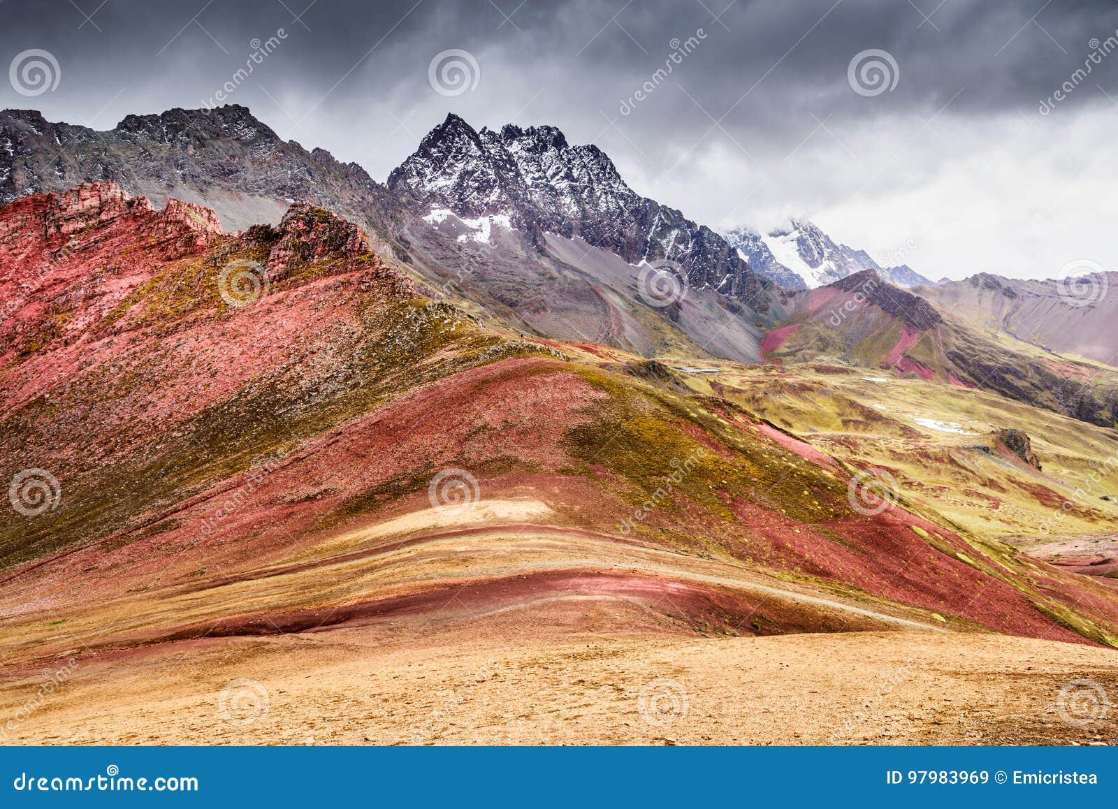 Vinicunca, Regenbogen-Berg - Peru Stockbild - Bild von bergsteigen ...